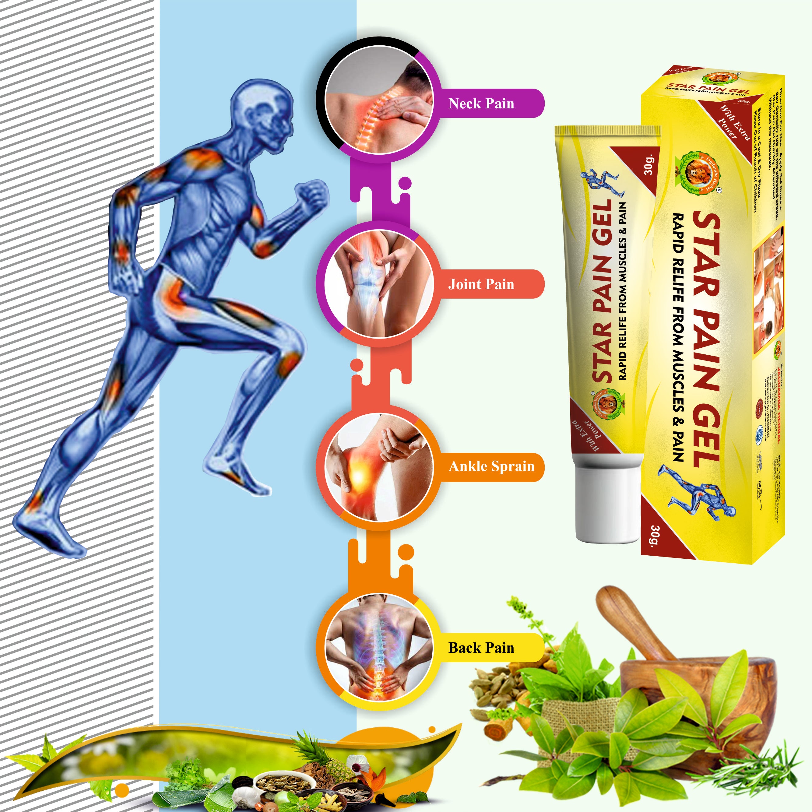 STAR PAIN GEL Proper and Fast Solution of Chronic Pain – Jagdamba Herbal